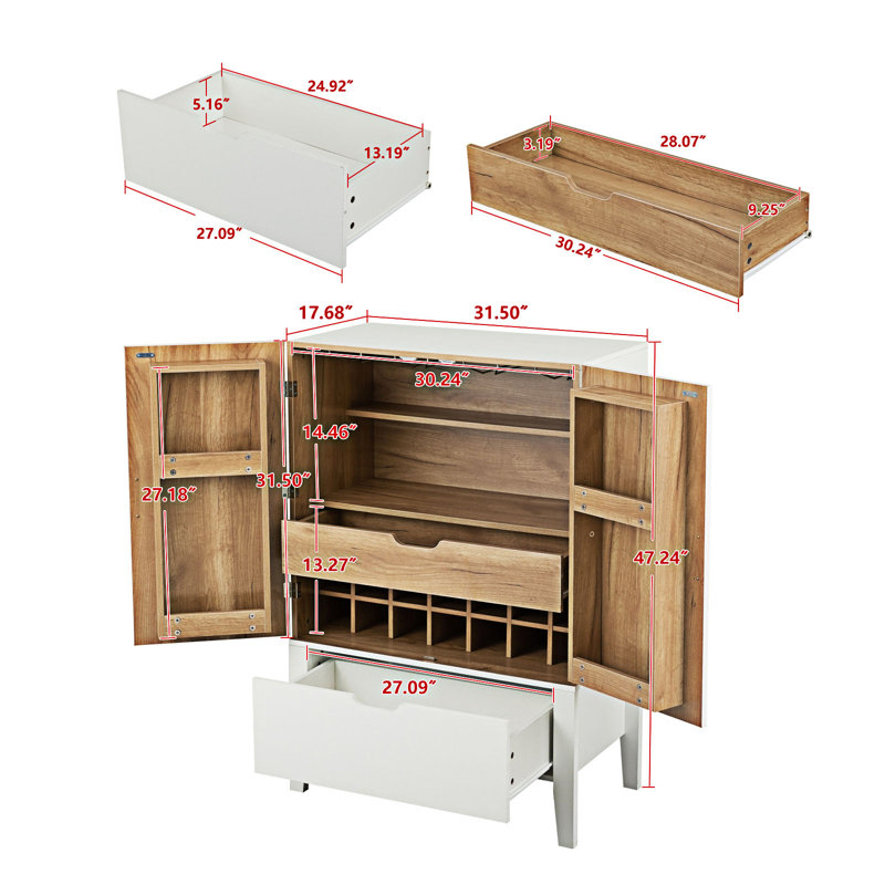 Latitude Run Wine Bar Cabinet Liquor Storage Credenza Sideboard Wayfair